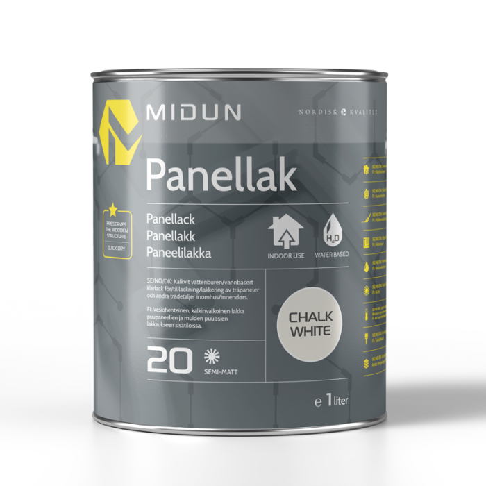 Panellack Halvmatt Vit Midun (186080) Byggmax.dk